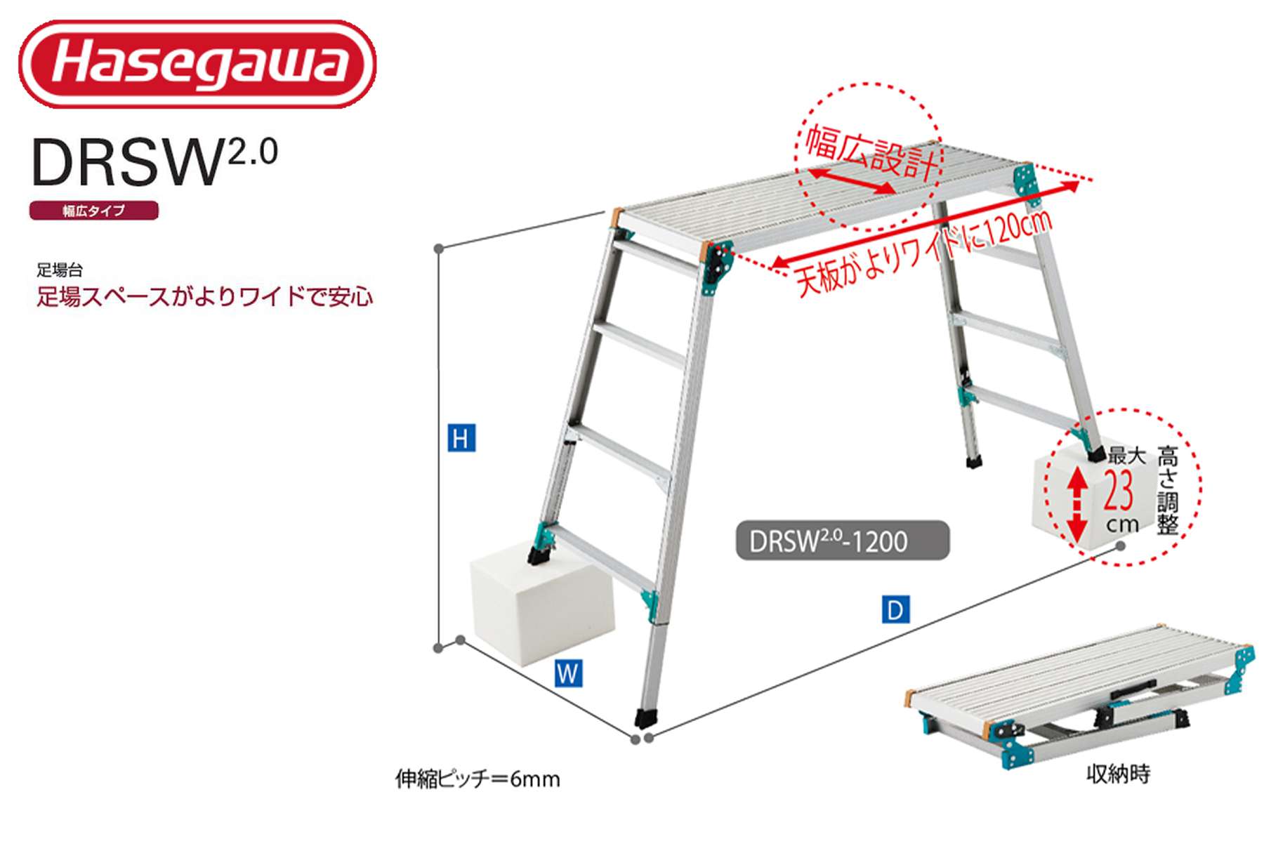 ハセガワ DRSW 足場台 作業台 (ワイドタイプ/幅広タイプ) | クニハモブログ