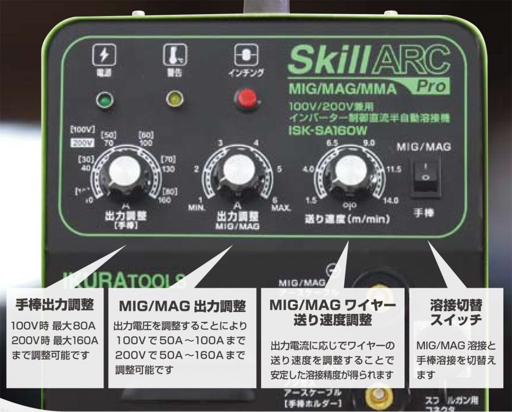 ISK-SA160W スキルアーク プロ 100V/200V 半自動溶接機 (インバーター制御直流) 40050 | クニハモブログ